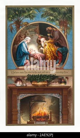 vintage Christmas themed illustration art Stock Photo - Alamy