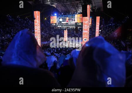 boxing fans in the stands at the Diriyah Arena, Diriyah, Saudi Arabia ...