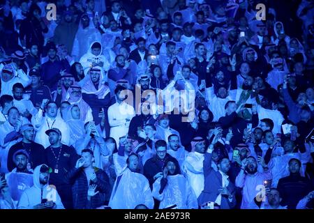 boxing fans in the stands at the Diriyah Arena, Diriyah, Saudi Arabia ...