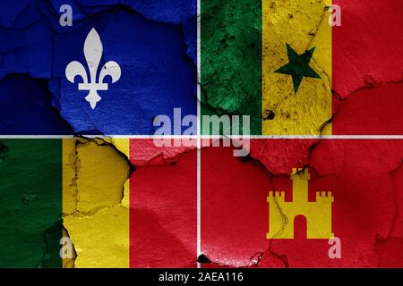 Flag of Louisiana Creole painted on cracked wall Stock Photo - Alamy