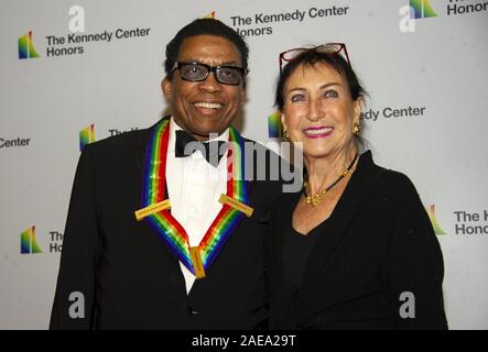Herbie Hancock and his wife, Gigi Hancock, arrive for the formal Artist ...