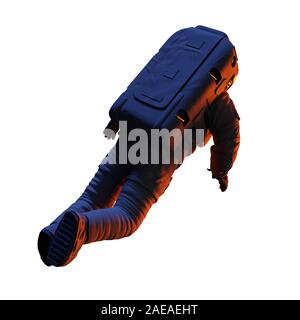 flying astronaut, back view, isolated on white background Stock Photo ...