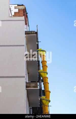 Construction waste Garbage Chute, tube to trash with Many windows on ...