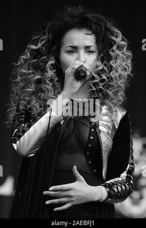 British singer Ella Eyre performs on stage during V Festival 2015 at ...