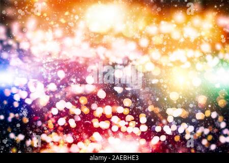 Snowflakes falling for christmas decoration abstract black background ...