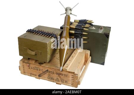 rocket with military explosive warhead for the war in a secret base ...