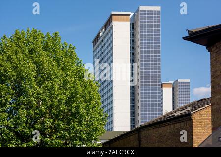 Solar panels on Norland House, high-rise tower block, Edward Woods ...
