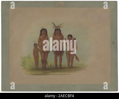 George Catlin's painting depicts four Navaho warriors in traditional ...