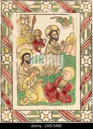 A circa 1450 German painting depicting Christ's entry into Jerusalem ...