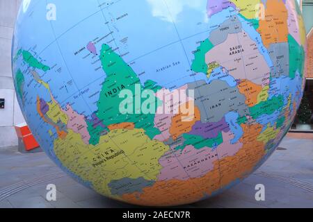 A view of the upside down globe of the countries of planet Earth Stock ...