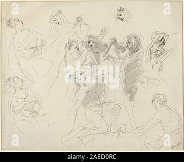 These figure studies by Giovanni Battista Cipriani depict various human ...
