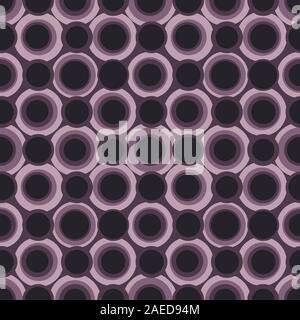 Abstract repeated circles. Flat, retro geometric design. Vector rounded ...