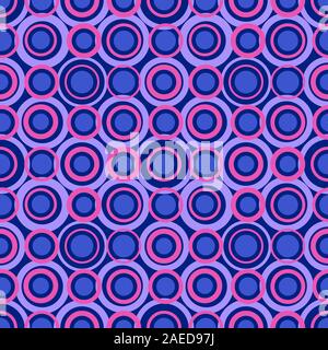 Abstract repeated circles. Flat, retro geometric design. Vector rounded ...