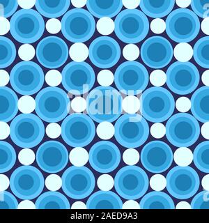 Abstract repeated circles. Flat, retro geometric design. Vector rounded ...