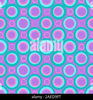 Abstract repeated circles. Flat, retro geometric design. Vector rounded ...