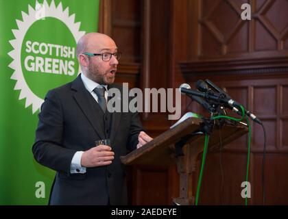 Glasgow, UK. 25 November 2019. Pictured: Patrick Harvie MSP - Co Leader ...