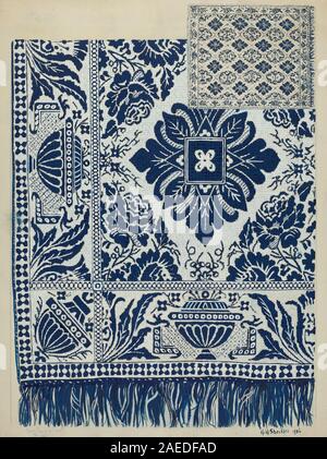 Textile coverlet created by Hazel Sheckler in 1937. The work features ...