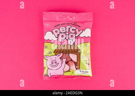 packet of Marks & Spencer percy pig biscuits set on white background ...