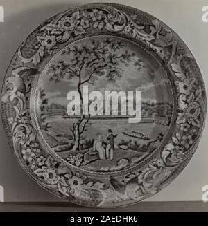 A decorative plate created circa 1936 by Helmut Hiatt featuring the ...
