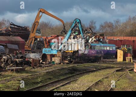 Former Arriva Northern rail class 142 pacer train 142005 being scrapped ...