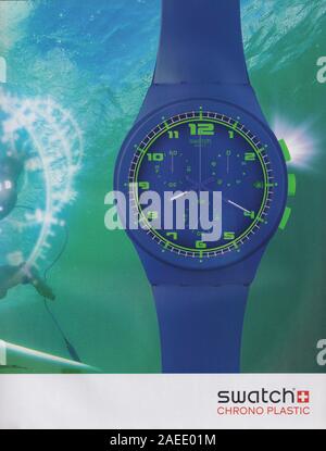 poster advertising Swatch luxury watchmaking brand in magazine from ...