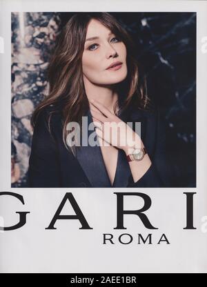 poster advertising BVLGARI Roma fashion house with Carla Bruni in paper ...