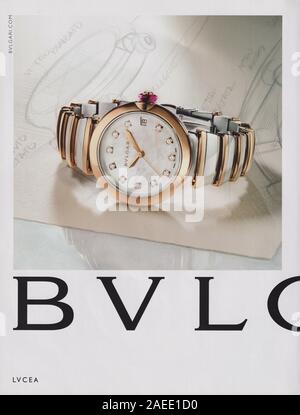 poster advertising BVLGARI Roma fashion house with Carla Bruni in paper ...