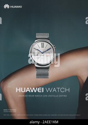poster advertising Huawei Watch with Karlie Kloss in paper magazine ...