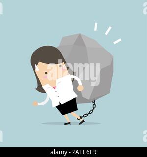 Person Lifting Heavy Big Rock or Stone, Vector Cartoon Stick Figure ...