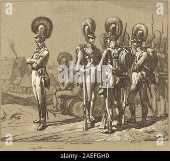 A 1816 artwork by Johann Adam Klein depicting Russian soldiers ...