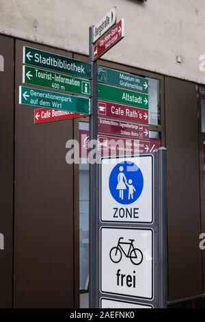 Signs and signposts in the old town of Diez Stock Photo - Alamy