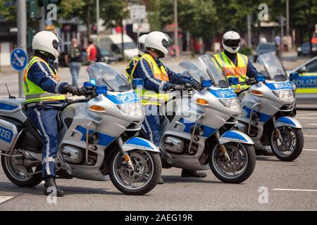 German police polizei with motorcycles Stock Photo - Alamy