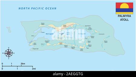Map of the Palmyra Atoll an unorganized territory of the United States ...