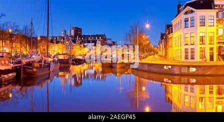 Groningen, Netherlands night Cityscape photographed at night. Groningen ...