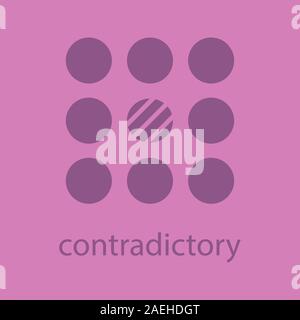 Contradictory glyph icon. Silhouette symbol. Abstract metaphor ...