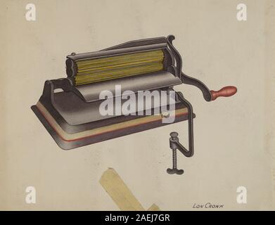 Fluting iron made by Lon Cronk between 1935 and 1942, used for creating ...