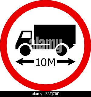 Illustration of Road Prohibitory Sign Maximum Vehicle Length Stock ...