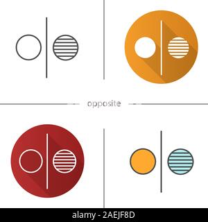 Opposite symbol color icon. Opponents abstract metaphor. Isolated ...