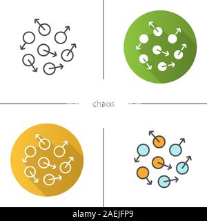 Chaos symbol color icon. Chaotic movement. Isolated vector illustration ...