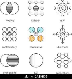Contradictory symbol linear icon. Thin line illustration. Abstract ...