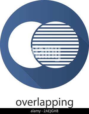 Overlapping glyph color icon. Silhouette symbol. Convergence abstract ...