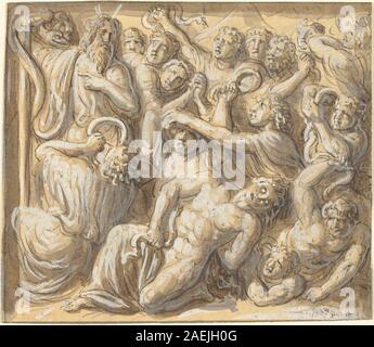 A painting by Luigi Ademollo showing Moses with the brazen serpent ...