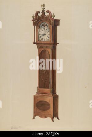 This circa 1938 clock by Lawrence Phillips depicts a mechanical ...