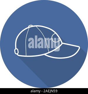 Baseball cap icon. Drop shadow silhouette symbol. Vector isolated ...