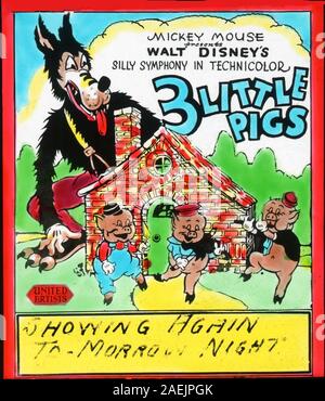 THREE LITTLE PIGS, Walt Disney (left) and composer Frank Churchill with ...