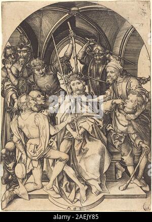 This engraving depicts Christ crowned with thorns, representing the ...
