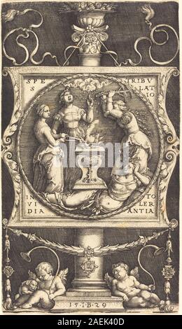 An emblem created by Master IB in 1529 depicting the allegorical ...