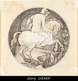A 1529 artwork by Master IB depicting the legendary Roman hero Marcus ...