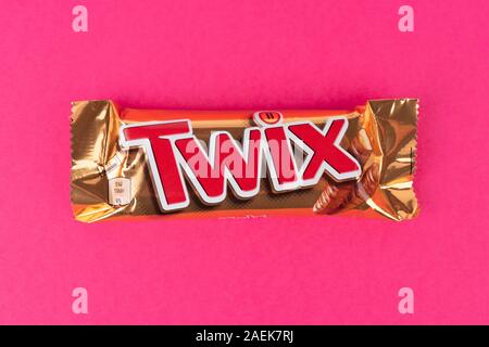 A Twix chocolate bar shot on a white background Stock Photo - Alamy