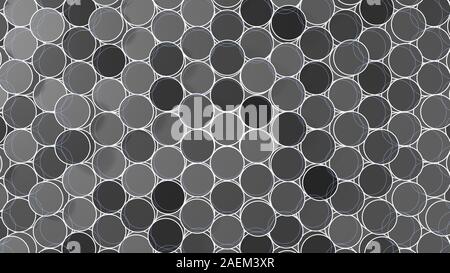 Abstract background of colorful outline cylinders. 3D illustration ...